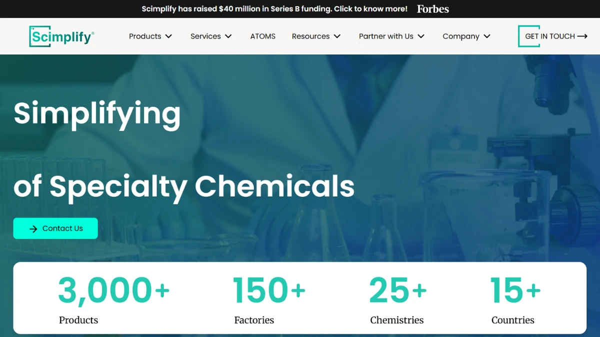 Scimplify Secures $40M Series B to Revolutionize chemicals